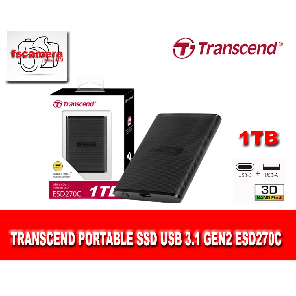 TRANSCEND 1TB EXTERNAL SSD PORTABLE SSD ESD270C USB3.1 | Shopee Singapore