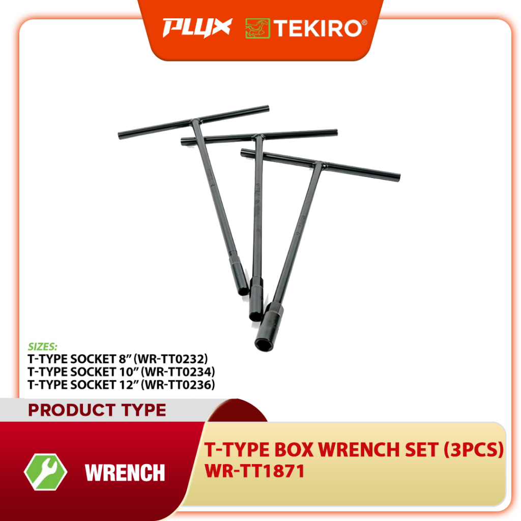 TEKIRO T-Type Box Wrench Set (8-10-12mm x 3 Pcs) WR-TT1871 | Shopee ...