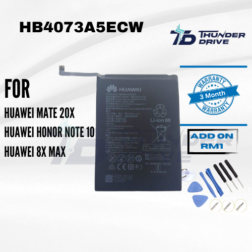 Thunder Drive Battery Compatible For HW Mate 20X HN Note 10 HB4073A5ECW | Shopee Singapore