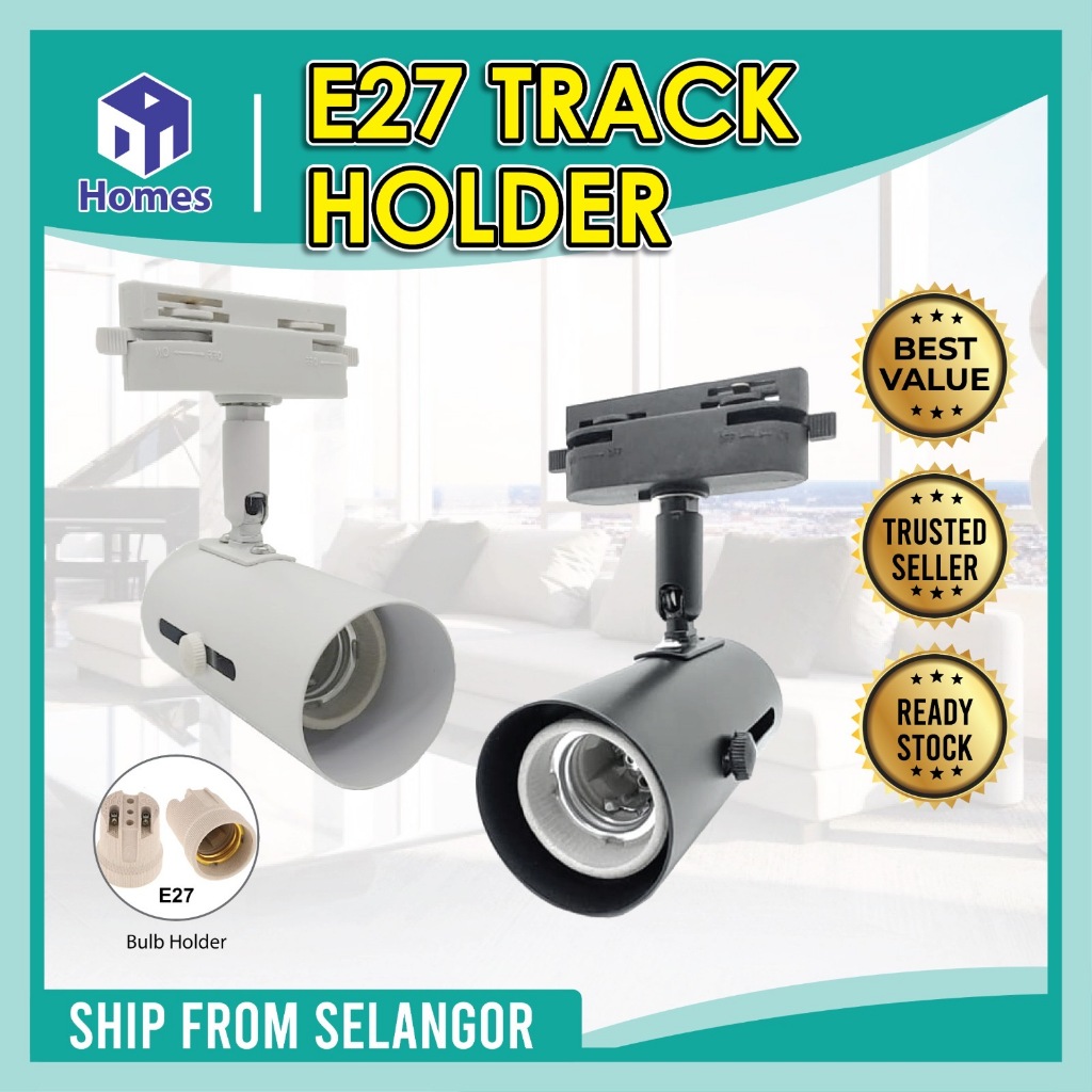 Track Light Holder Rail Spotlights Lamp E27 Holder Ceiling Lights ...
