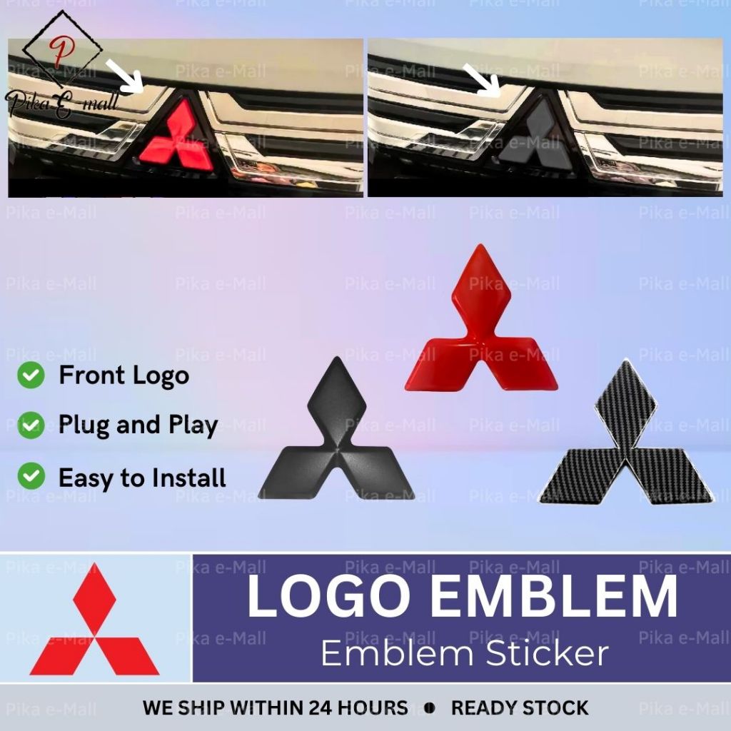 Mitsubishi Car Logo Emblem Sticker Front Logo Steering Xpander Triton ...