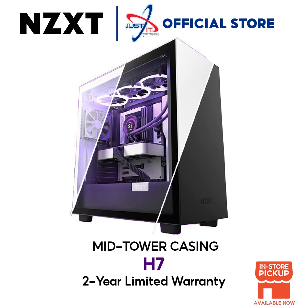 NZXT H7 MID-TOWER Gaming Case / Casing (MATTE BLACK / MATTE WHITE ...