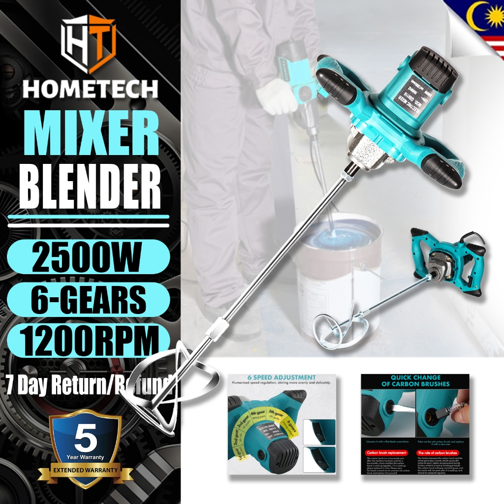 5-year warranty 2500W Electric Mixer Cement Mixer Concrete Mixer Soil ...