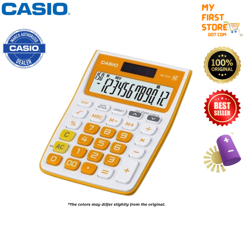 Casio MJ-12V-RG150 Steps Check & Correct Colourful Desktop Calculator ...