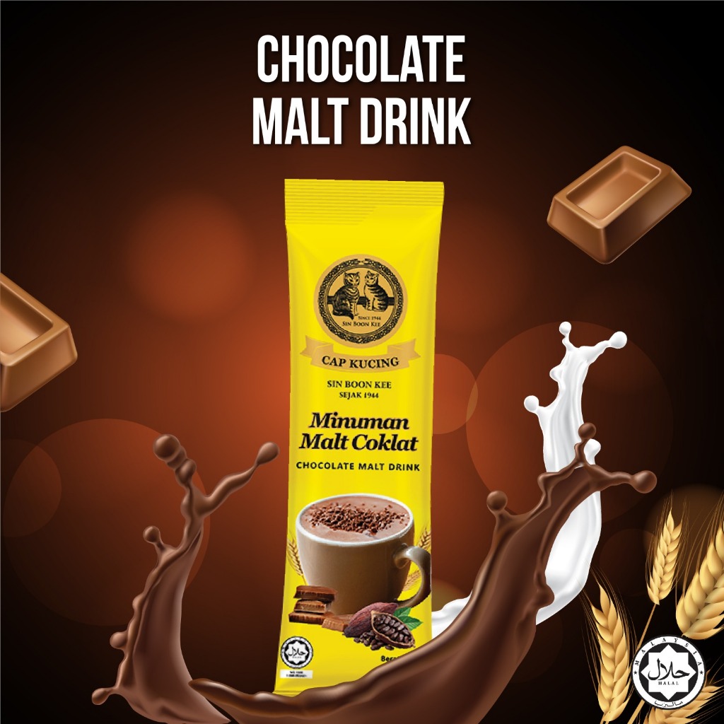 [Loose 1 sachet] CAP KUCING Chocolate Malt ｜Minuman Malt Coklat｜Sin ...