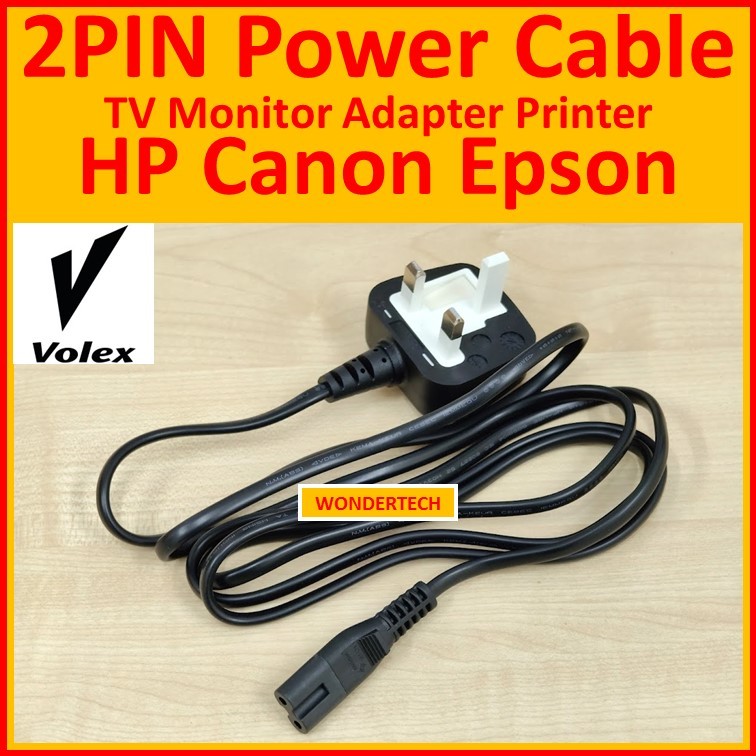 VOLEX I-SHENG 2PIN POWER CABLE Printer TV Monitor Adapter ( 3PIN PLUG ...