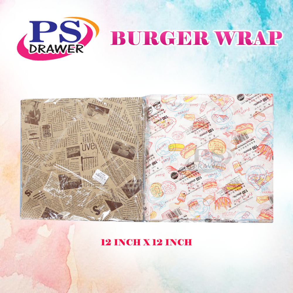 Burger / Food Wrapper Paper (100pcs) | Shopee Singapore