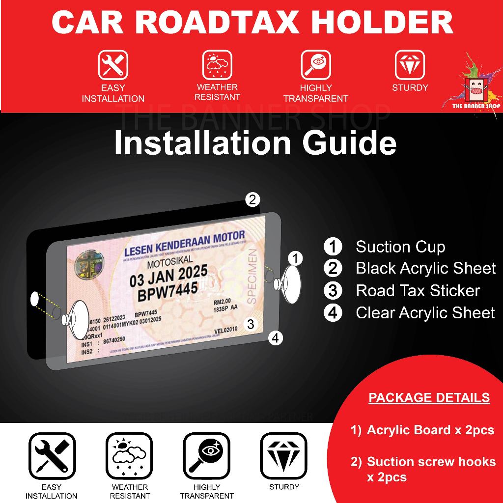 Roadtax Holder Car / Pemegang Road Tax Kereta/ Roadtax Sticker Kereta ...
