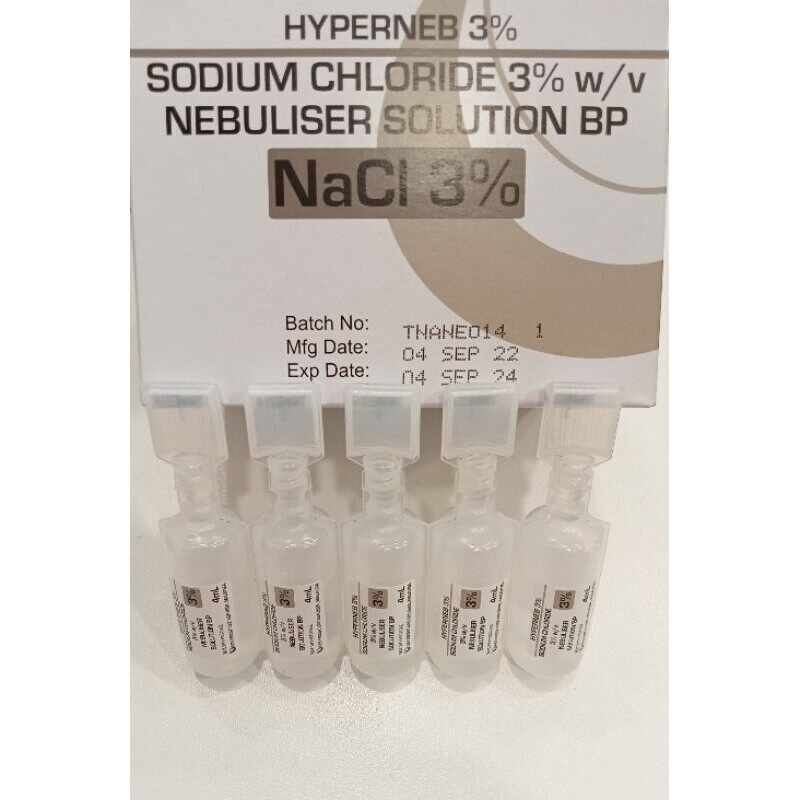Hyperneb 3% Sodium Chloride 3% Nebuliser Solution BP 4mL x 2 / 5 / 10 / 15 / 20 (Exp: May 2027 ...