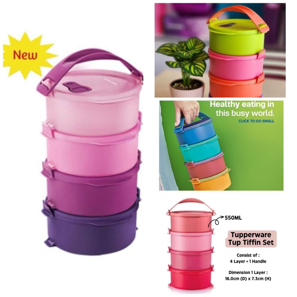 74031* Tupperware Tup Tiffin 550ml/Double Deep Duo Set 1.7L/Small Goody ...