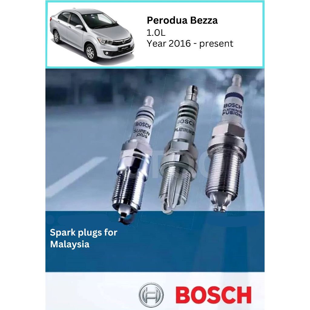 BOSCH Spark Plug Perodua Bezza 1.0 ( 2016 - present ) | Shopee Singapore