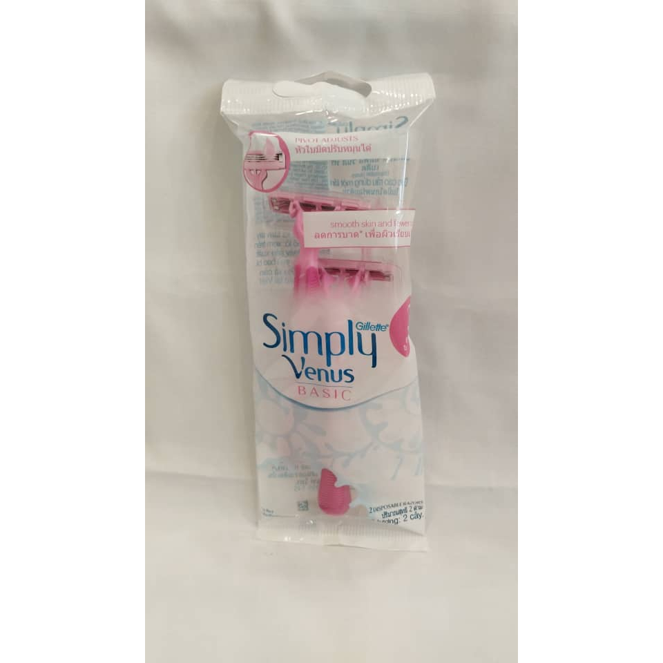 GILLETTE Simple Venus Basic Disposable Razor (2 pcs) | Shopee Singapore