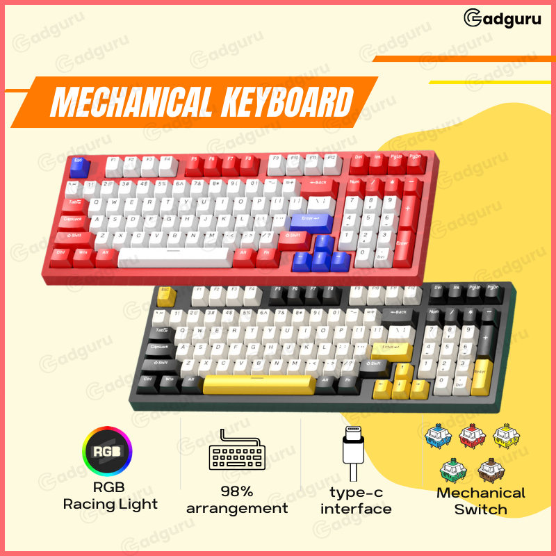 K98 Gaming Mechanical Keyboard RGB RGB Lights Blue Switch Axis Gaming ...