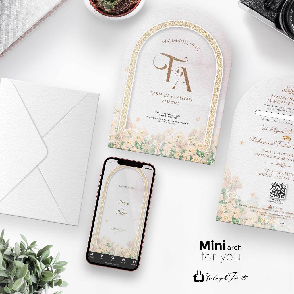 Kad Kahwin Mini Arch | Wedding Card Arch + Digital Card New Design ...