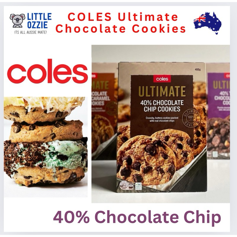 Coles Ultimate Cookies 40% Chocolate Chip | 400g Halal | Shopee Singapore