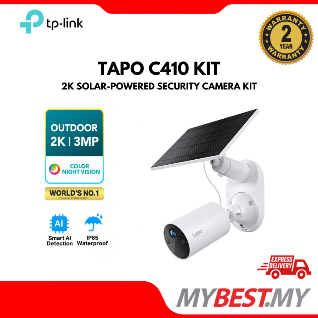 TP-Link Tapo C410 KIT Solar-Powered Security Camera Kit 2K Camera ...