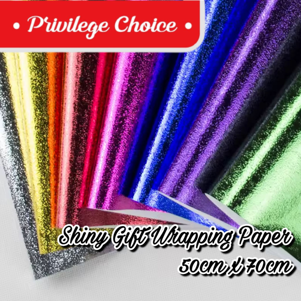 50cm x 70cm Metallic Wrapping Paper / Metallic Wrapper / Shiny Plain ...