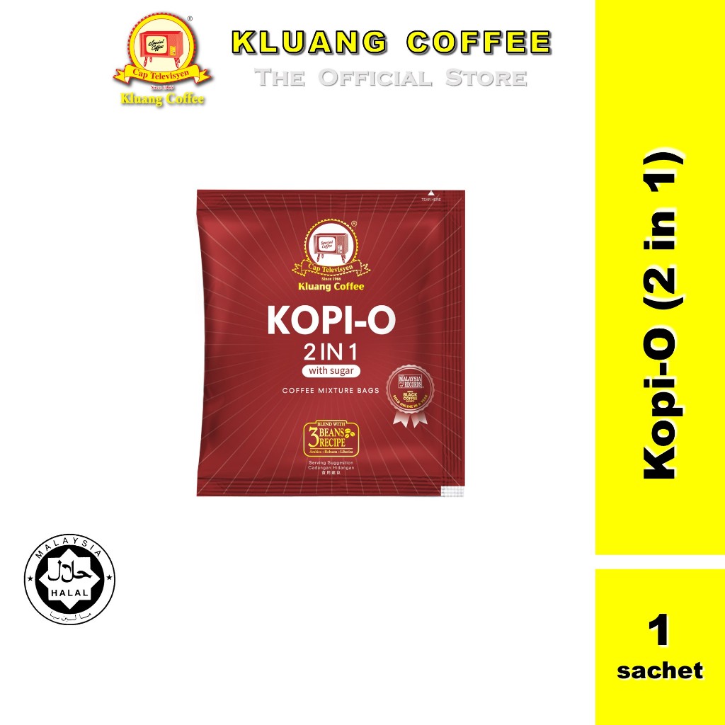 Kluang Coffee Cap Television Kopi-O 2 in 1 (1 sachet x 23gm) Kopi O ...
