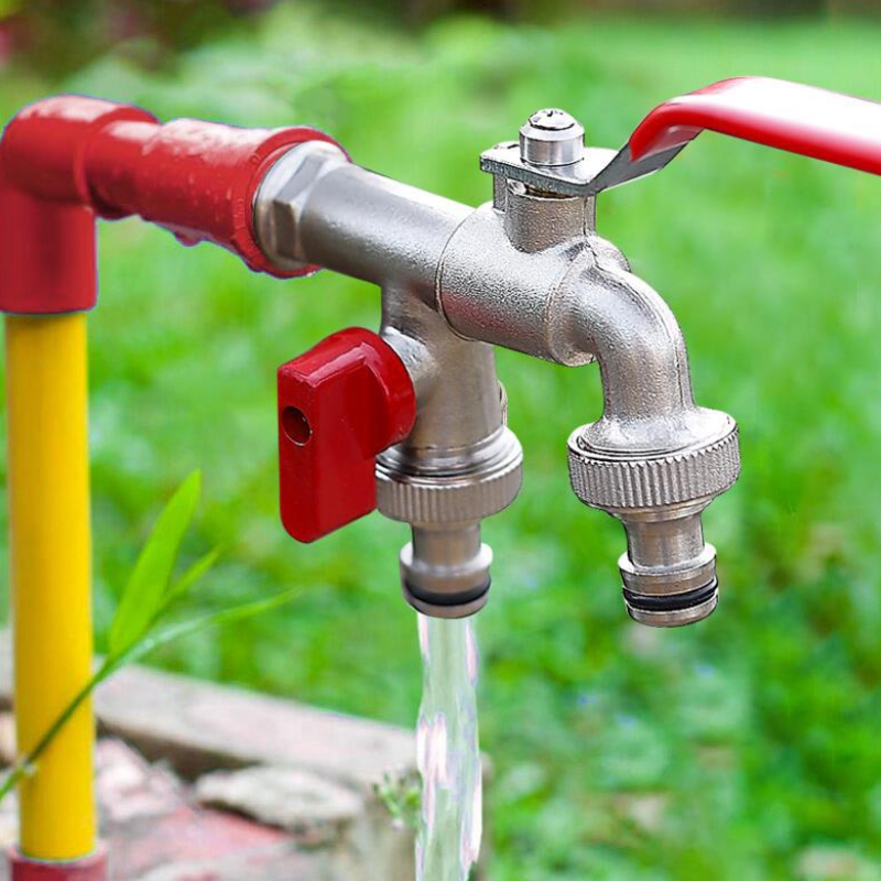 Two Way Faucet/Double water outlet faucet TAP/One in and two out garden ...
