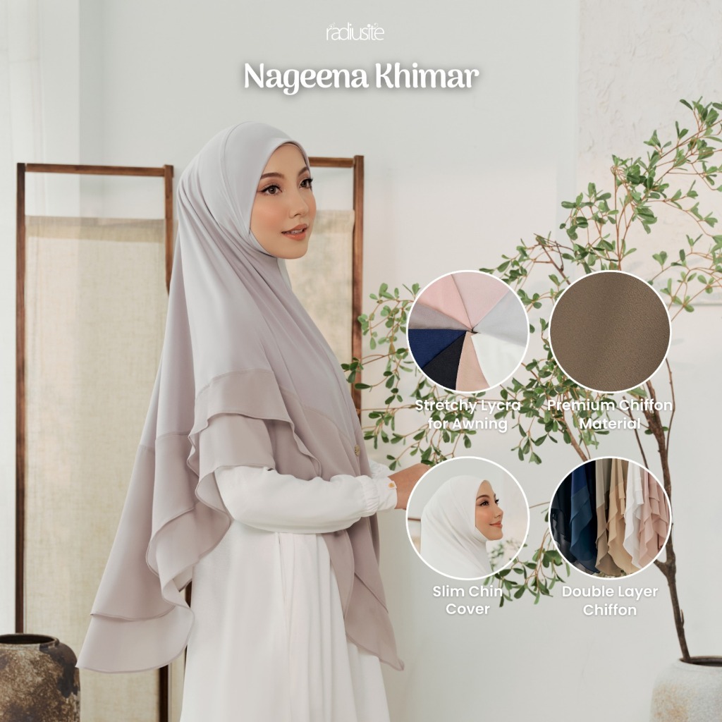 Radiusite - NAGEENA 2.0 KHIMAR UMRAH DOUBLE LAYER MATERIAL CHIFFON ...
