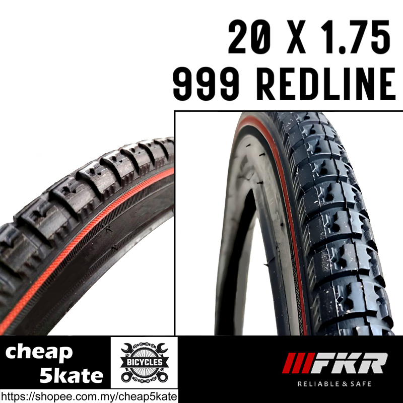 TAYAR BASIKAL FKR 20 X 1.75 999 RED LINE BICYCLE TYRE | Shopee Singapore