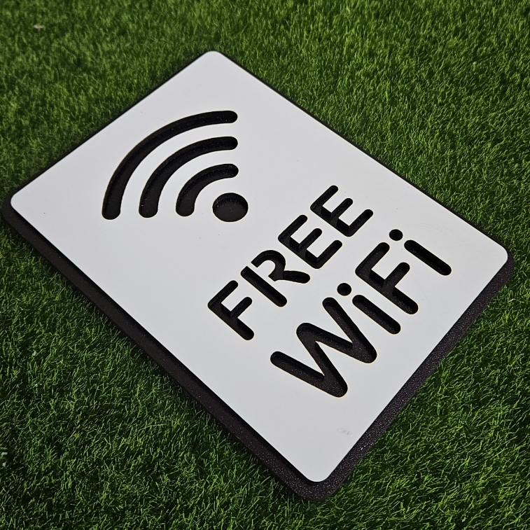 Free Wifi Signage | No Smoking Sign | Wooden Indoor Sign | No Outside ...