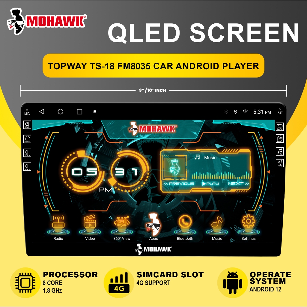 Mohawk MS Series Android Player QLED Plug n Play 4G , 360 Camera ...
