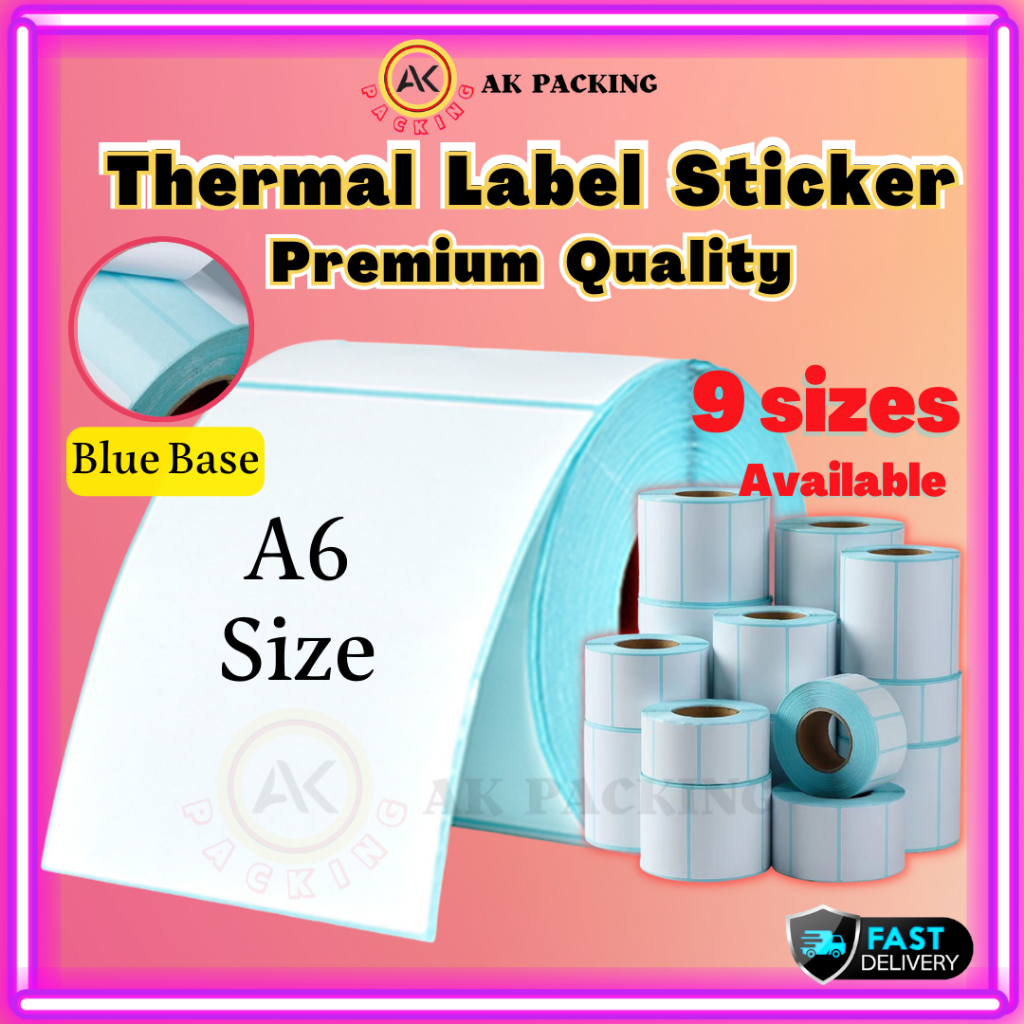 Thermal Label Sticker A6 Thermal Sticker Thermal Paper Barcode Label ...
