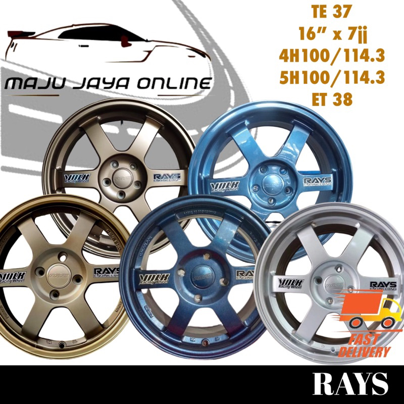 RAYS TE37 16” SPORT RIM 16 INCH 4H100/114 (1 SET/4 BIJI) | Shopee Singapore