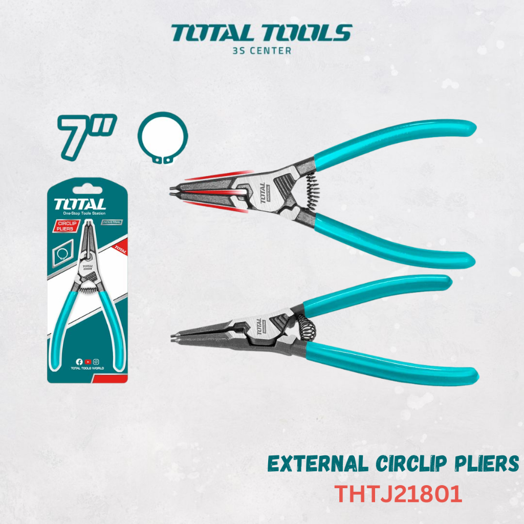 TOTAL External Circlip Pliers (7"), Straight / 180 , to Install or ...