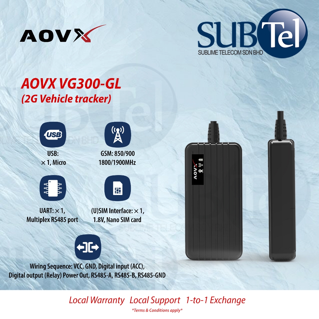 AOVX VG300-GL 2G Vehicle GPS tracker with GNSS Bluetooth | Shopee Singapore