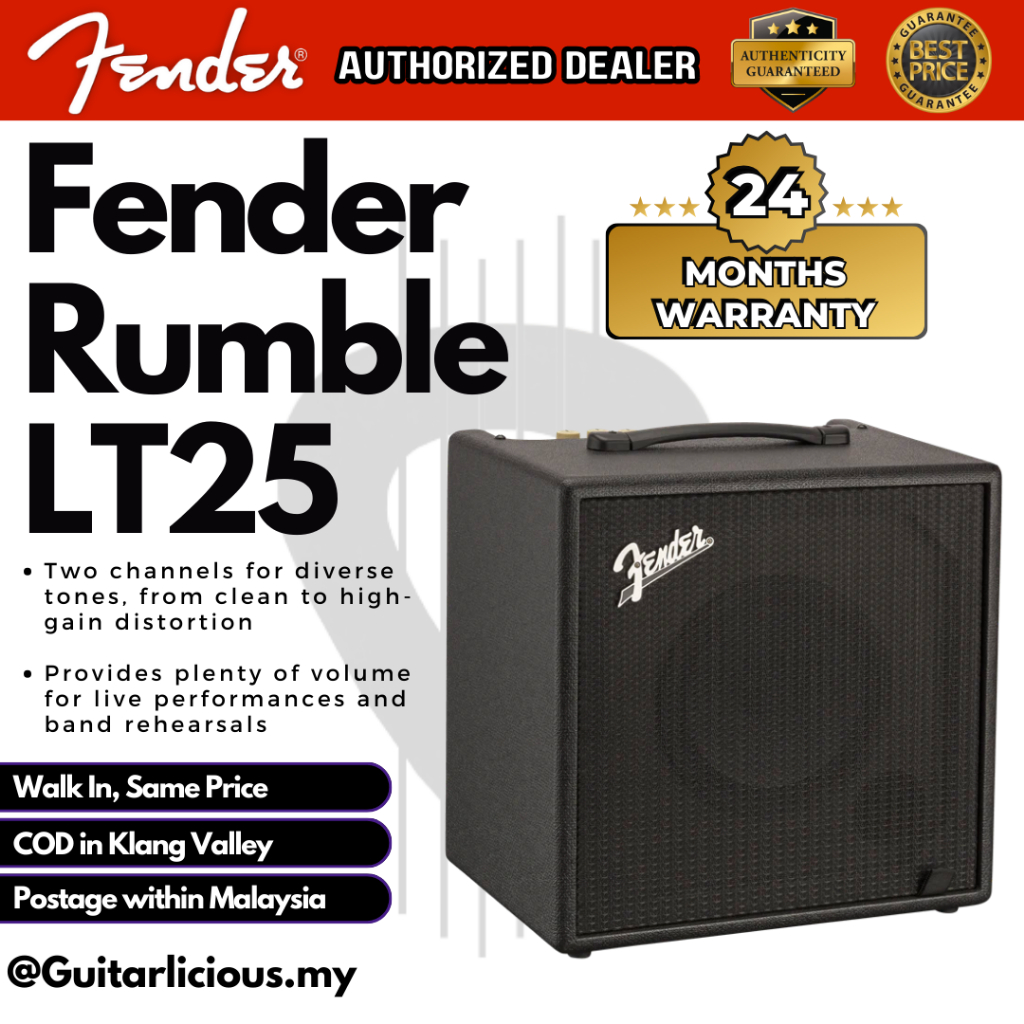 Fender Rumble LT25 Bass Guitar Combo Amplifier, 230V UK ( Rumble 25 ...