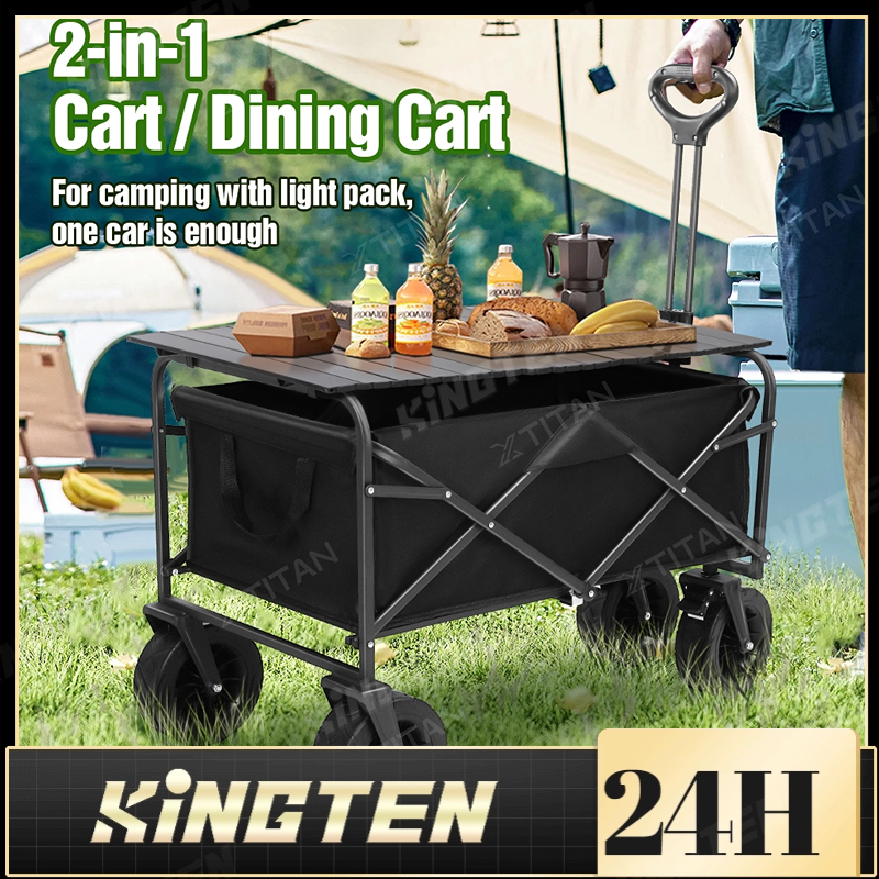 KINGTEN Camping Trolley Outdoor Foldable Trolley Cart Camping Trolley ...