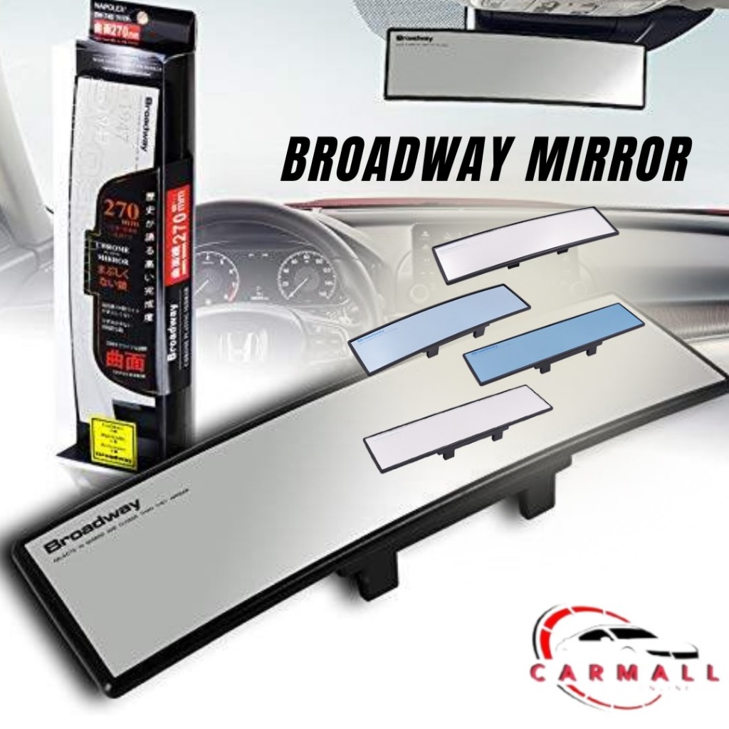 NAPOLEX BROADWAY Blue White Smoke Convex Flat 270mm 300mm Wide Car Rear ...