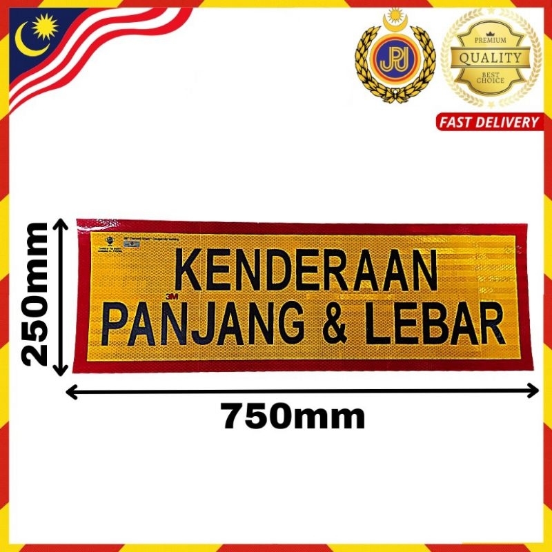 3M diamond grade reflective sticker Kenderaan Panjang & Lebar 750x250mm ...