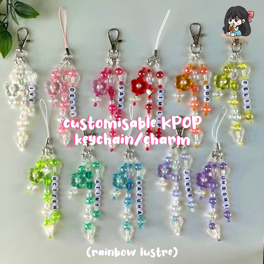 KPOP KEYCHAIN CUSTOMISABLE (Rainbow Lustre) TXT S K Z STRAY K I D S ...