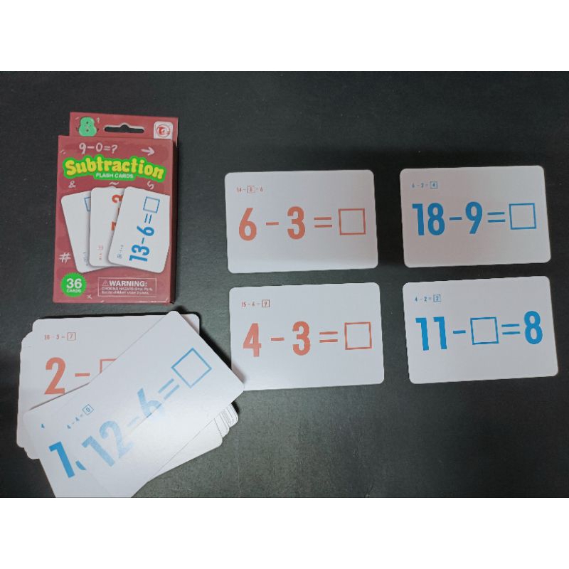 36 pcs kids math exercise addition and subtraction flash cards with ...