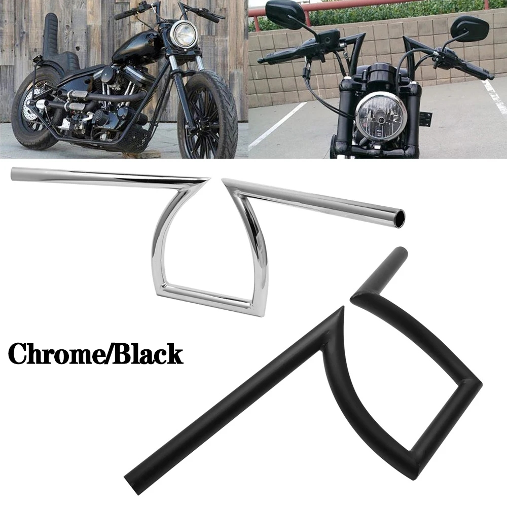 25mm Motorcycle Handle Bar Z Bar Chopper Bobber Harley Vulcan Shadow ...