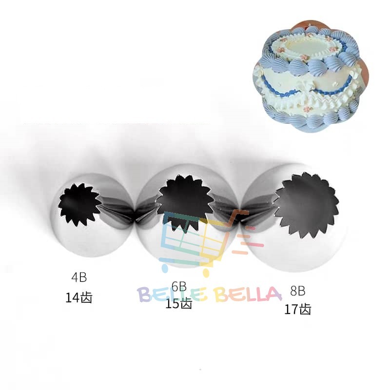 1M 4B 6B 8B CAKE DECORATION NOZZLE PIPING OPEN STAR TIPS 裱花嘴 | Shopee ...