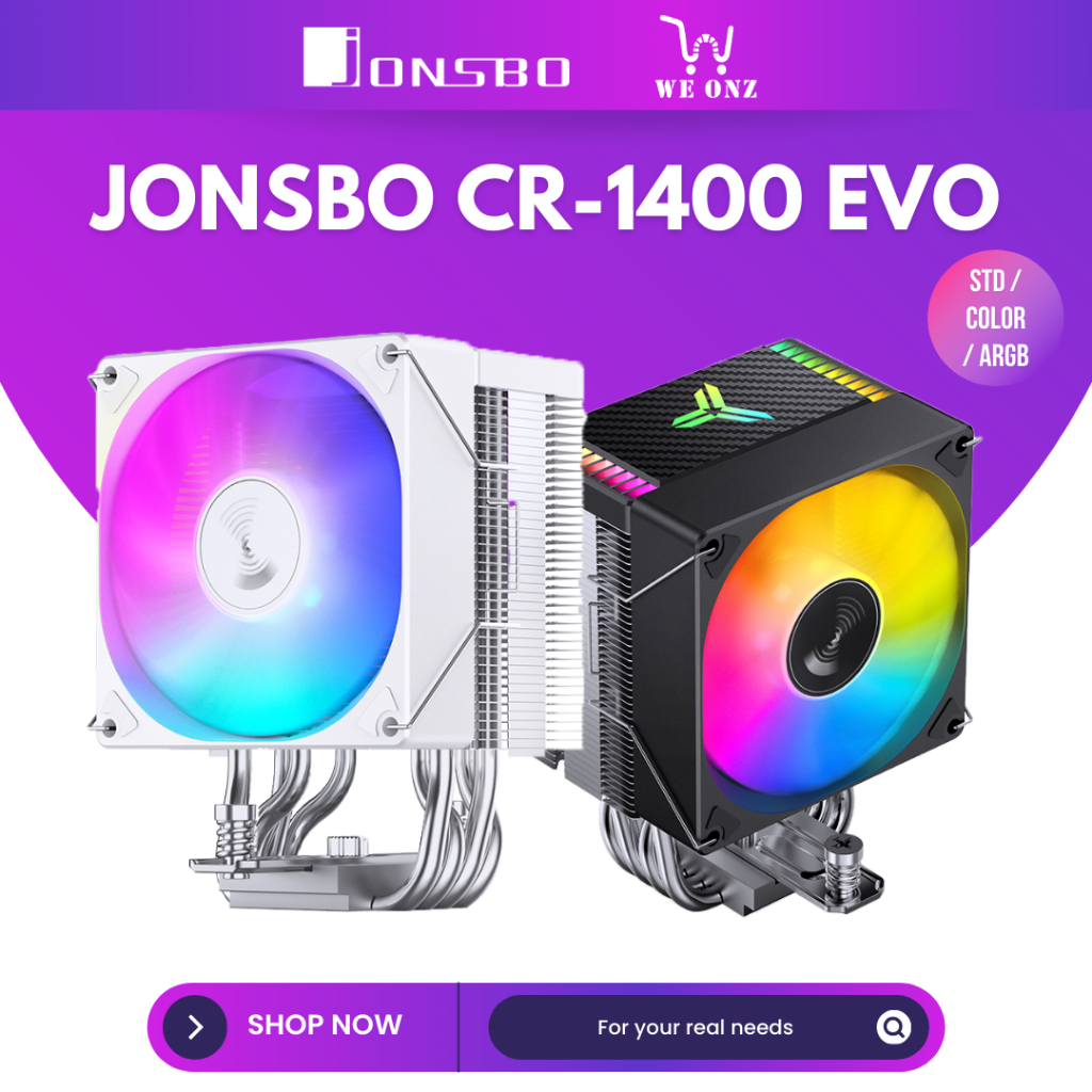 [Color/ARGB] Jonsbo CR1400 EVO Black 9CM Tower CPU Cooler Heatsink (2 ...