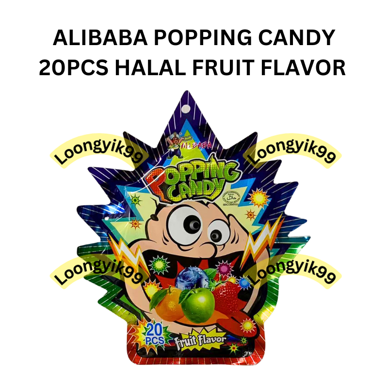 ALIBABA POPPING CANDY 20PCS HALAL FRUIT FLAVOR (KEPALA) | Shopee Singapore