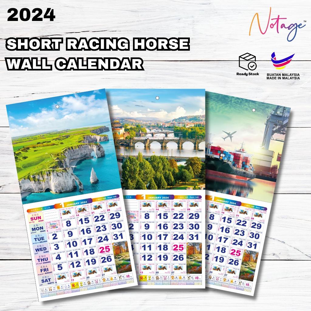 10" Horse Calendar 2024 Large Wall Racing Horse Hanging Kalendar Kuda ...