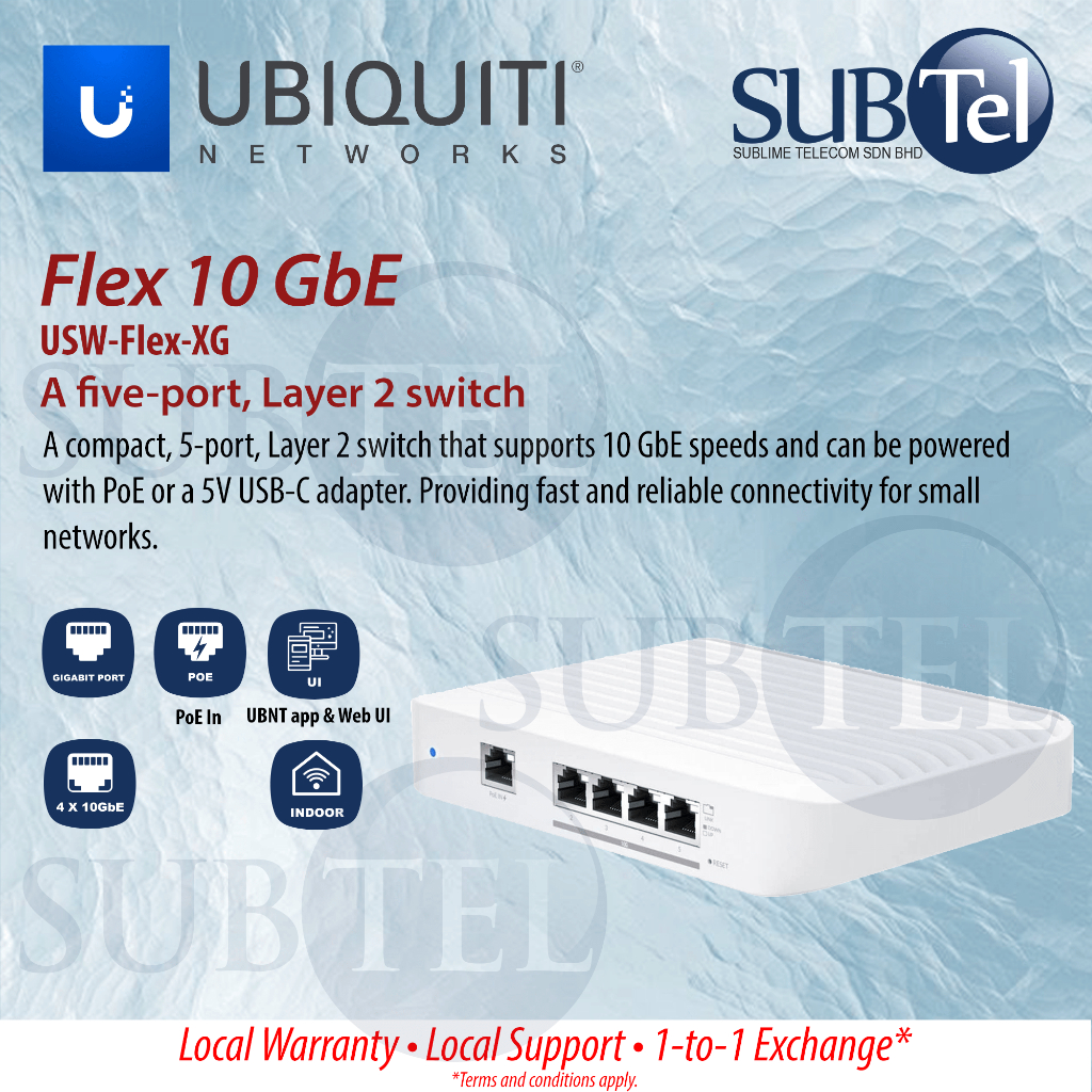Ubiquiti-USW-Flex-XG 10GbE Layer 2 with 82Gbps Switching Capacity POE ...