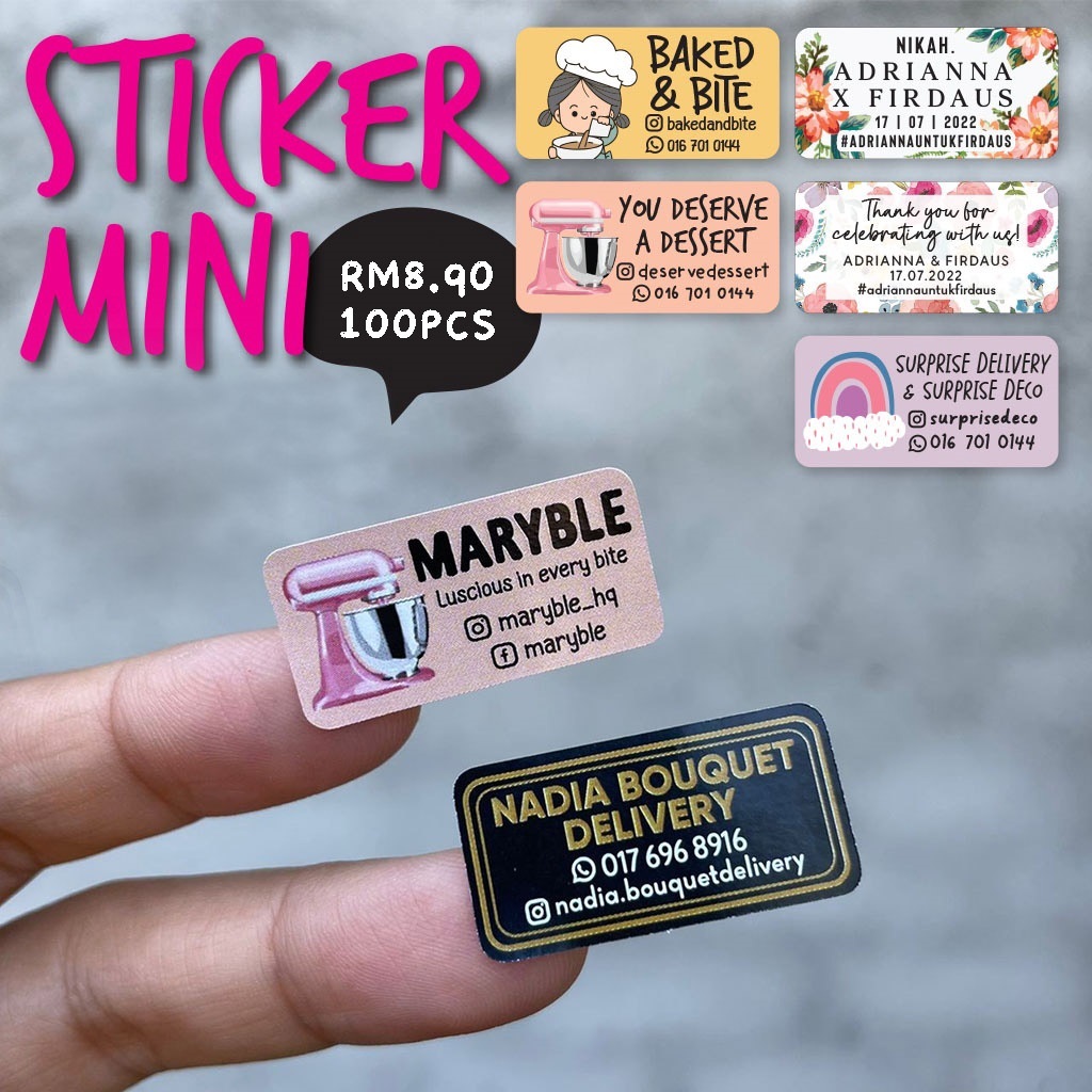 100PCS STICKER PRODUCT BAKERY FROZEN HOMEMADE STICKER NAME STIKER NAMA ...