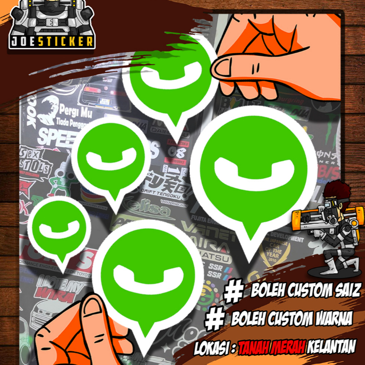 STICKER LOGO WHATSAPP PELBAGAI SAIZ | Shopee Singapore