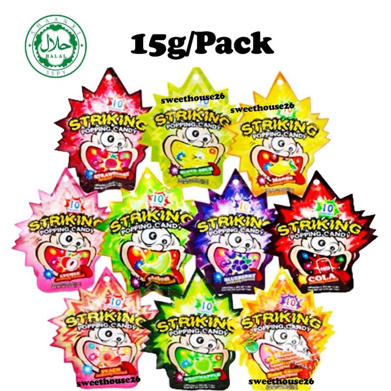Striking Pop Popping Candy 15gm (10 pouches) Halal | Shopee Singapore