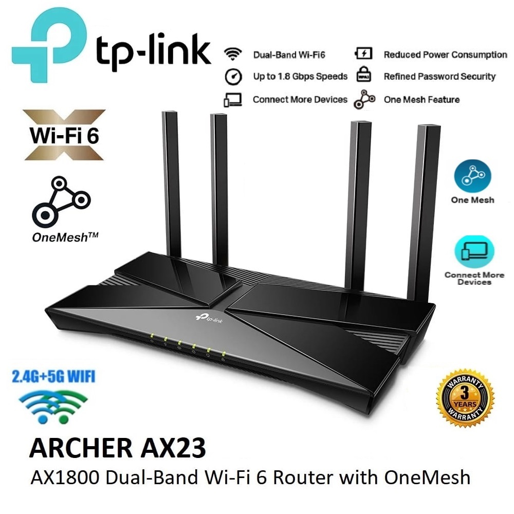 TP-Link Onemesh Archer AX23 - AX1800 Dual-Band Wireless AX WiFi 6 ...
