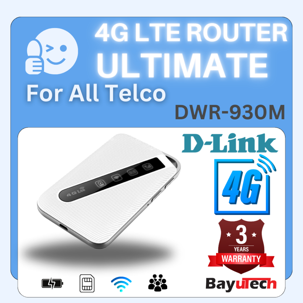 D-Link DWR-930M ALL PLAN LAN 4G LTE Portable Battery Router Sim Card Modem Wifi Router All Telco ...
