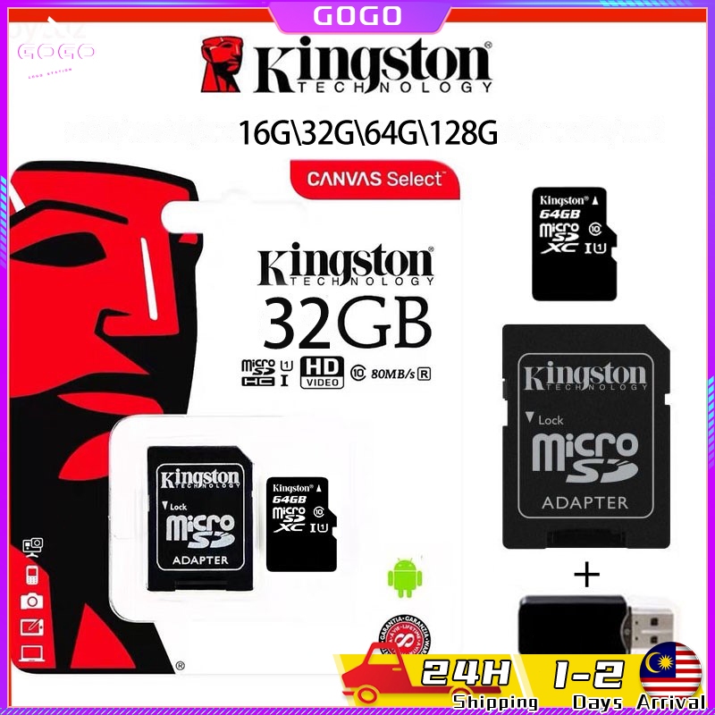 Kingston Micro SD Card Memory Card Class 10 80MB/s 16GB/32GB/64GB TF ...