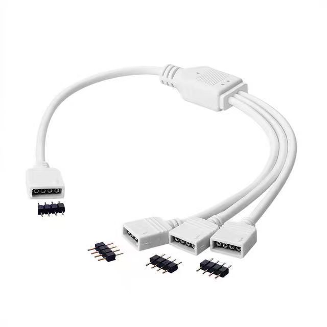4PIN LED connector, one to two female 5050rgb colorful light strips ...